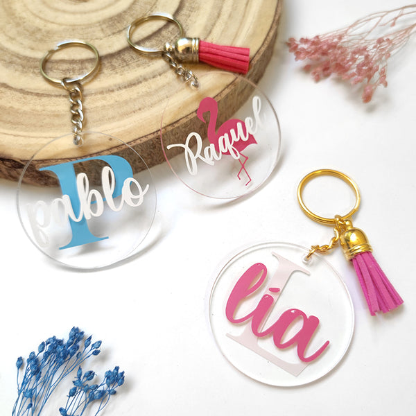 Llavero redondo de metacrilato – Liso & Láser